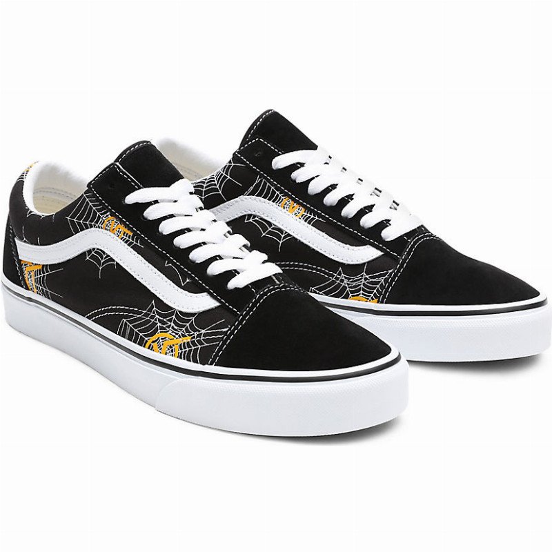 Vans PRINTED OLD SKOOL SHOES ((PRINTED) SPIDER WEB/BLACK) WOMEN BLACK